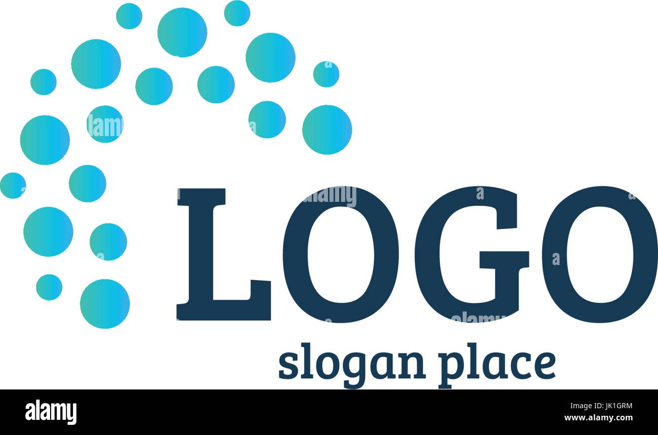 Abstract dotted vector logo template. Miscellaneous universal isolated ...