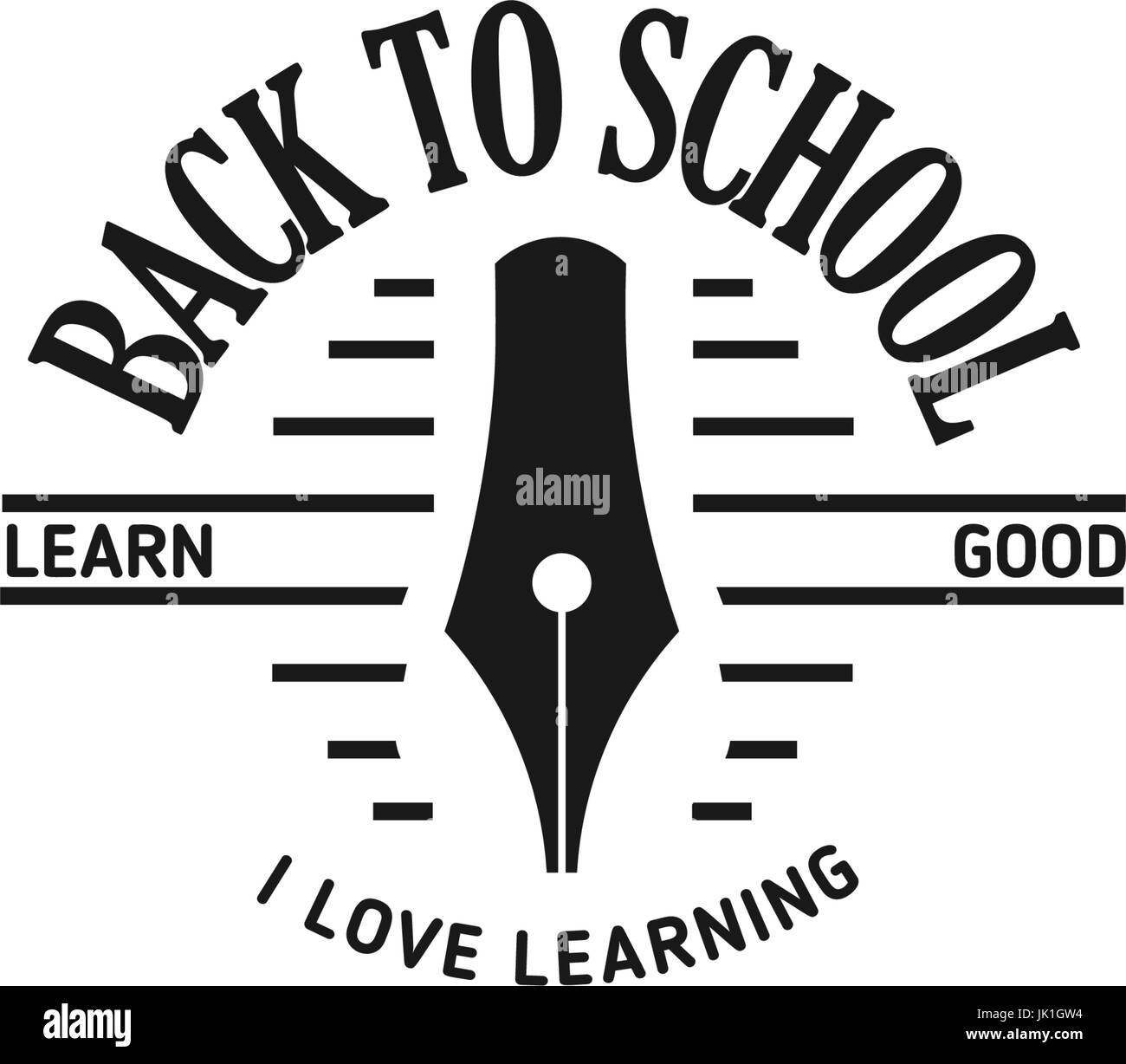 School logo vector. Monochrome vintage style design educational ...