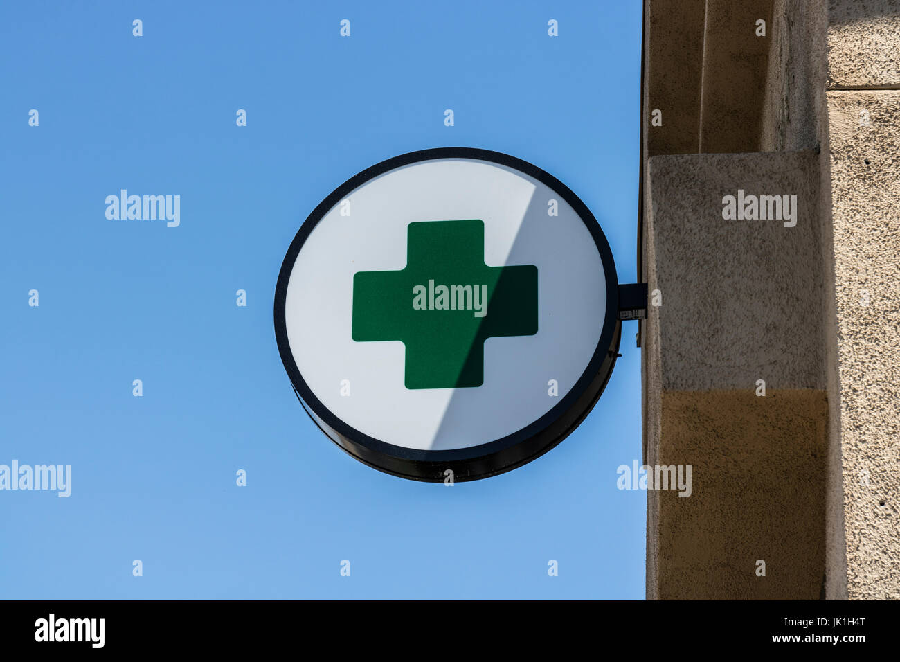 Las Vegas - Circa July 2017: Green Cross sign. The green cross is a ...