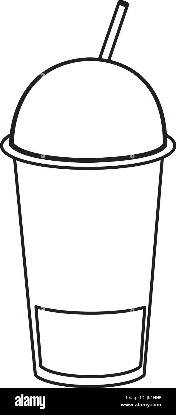 coffee shake with straw vector illustration design Stock Vector Image ...
