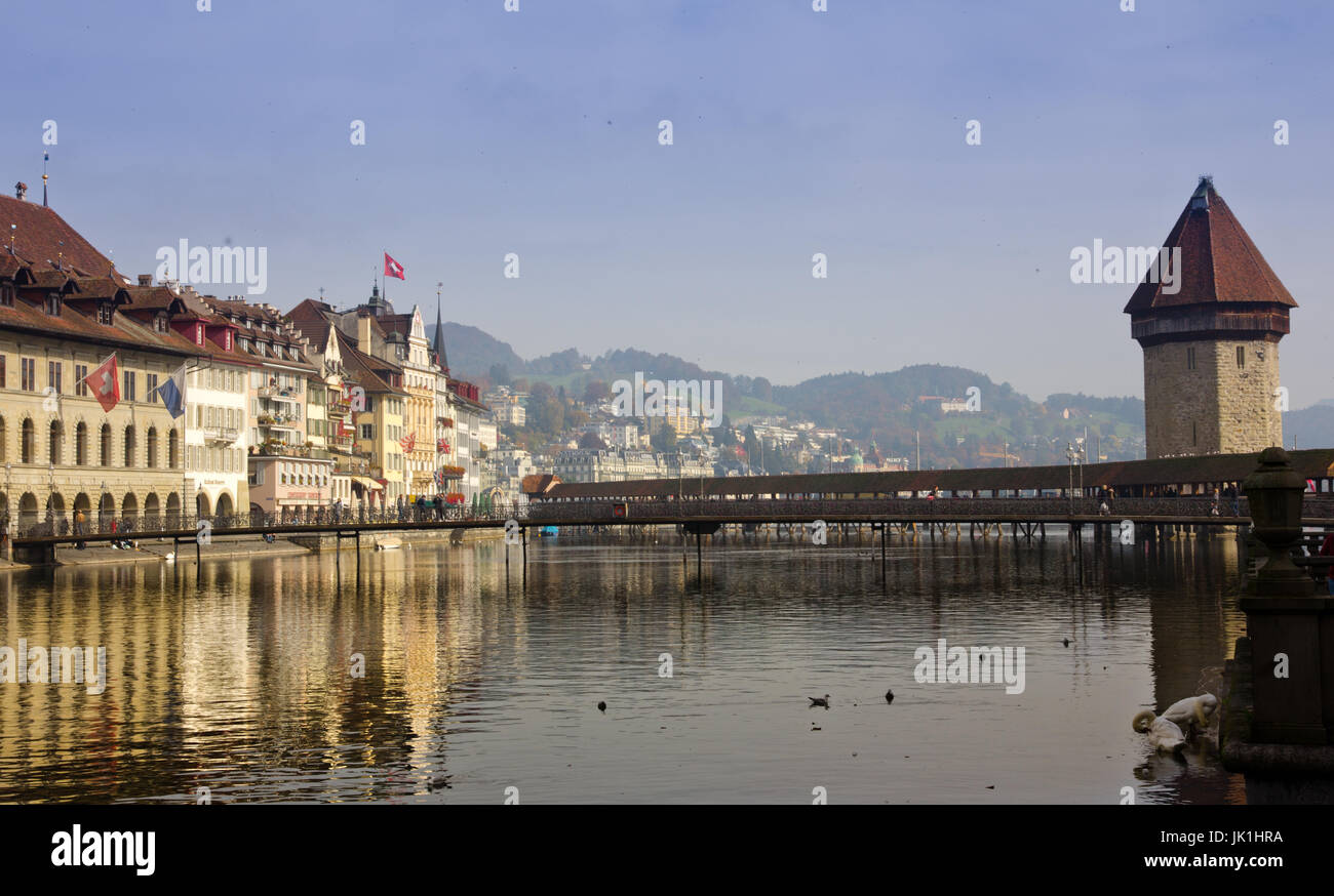 Chapel bridge lucerne painting hi-res stock photography and images - Alamy