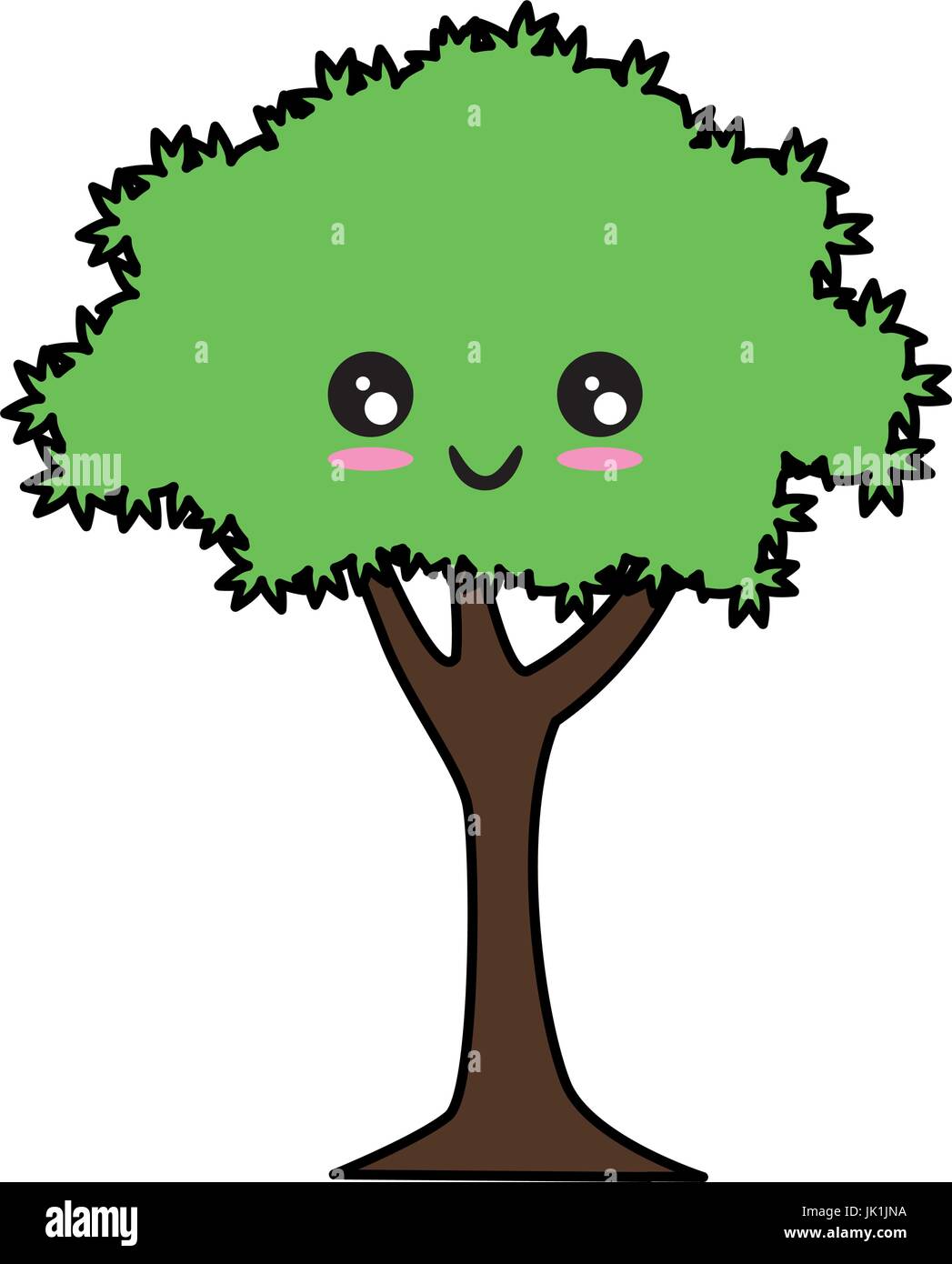 kawaii tree icon over white background colorful design vector ...