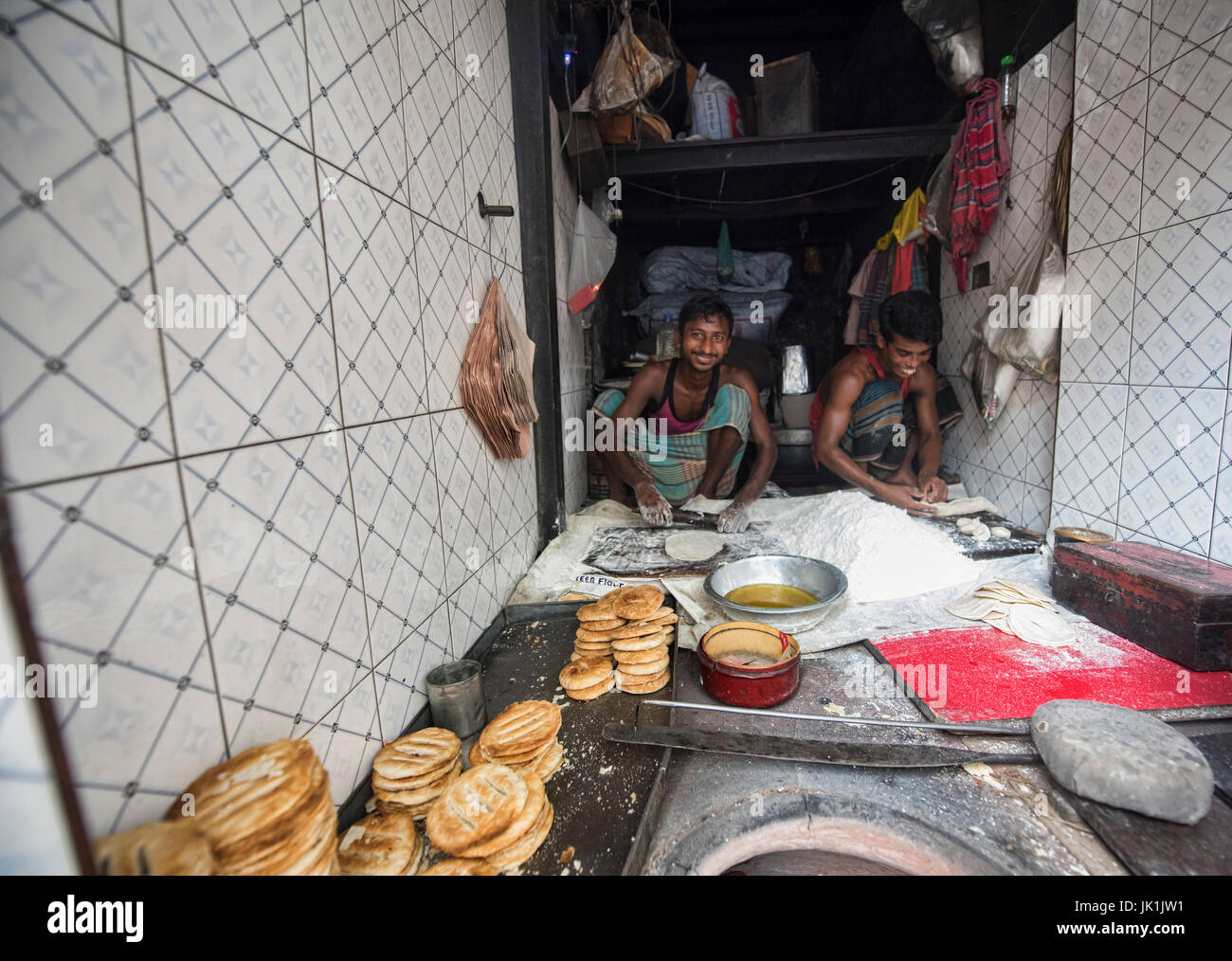 Making bakorkhani (bakarkhani) a common Bangladeshi bread, Dhaka ...