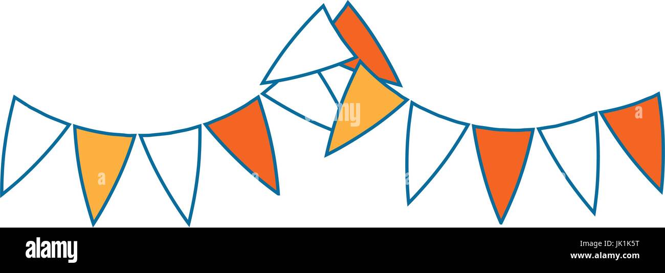 decorative pennants icon over white background vector illustration ...