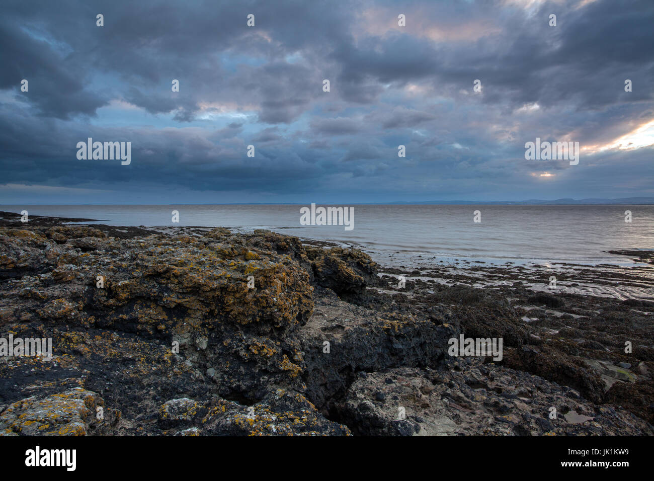 Moody sunset clouds over the Severn Estuary Stock Photo - Alamy