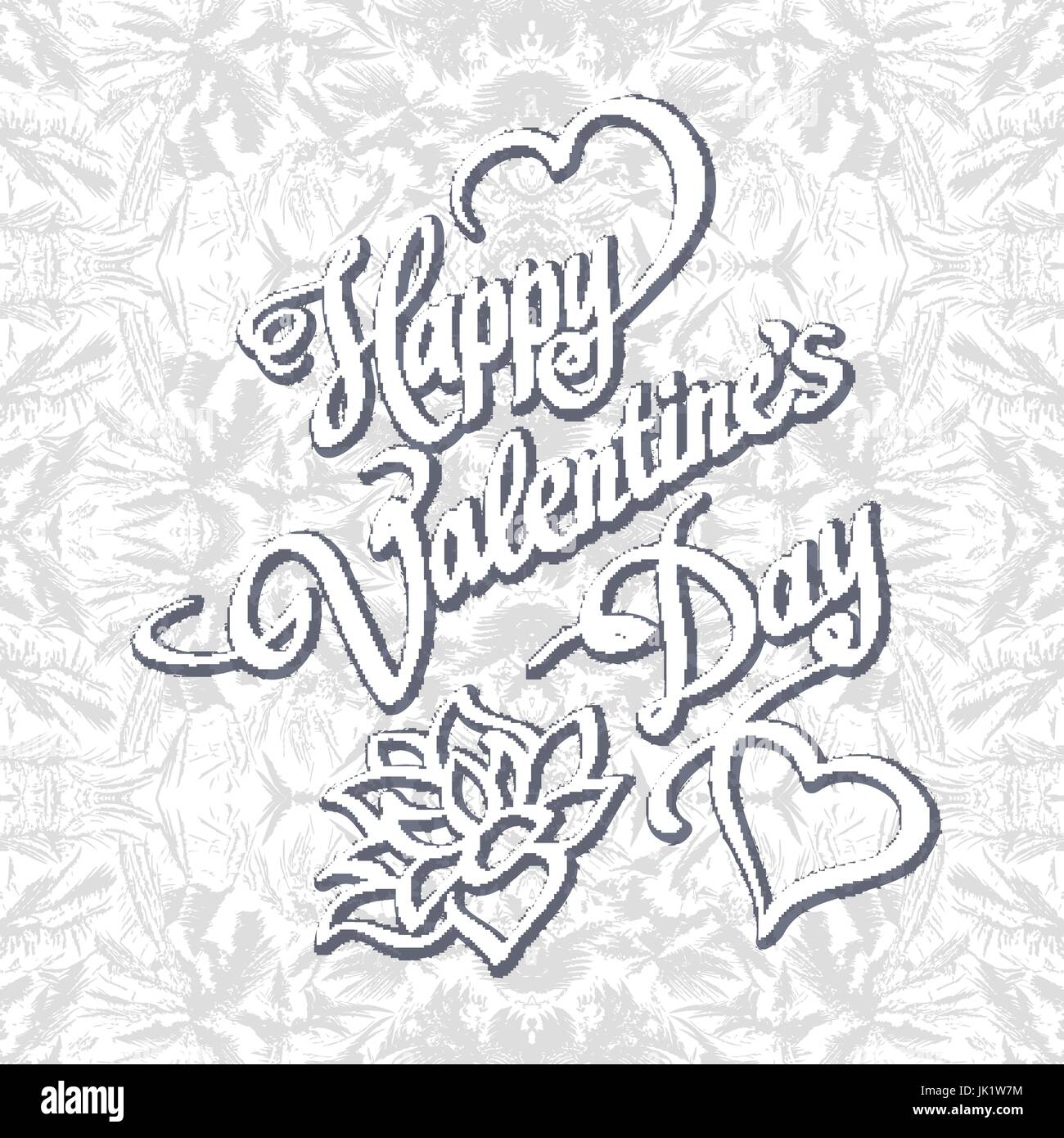 HAPPY VALENTINES DAY hand lettering handmade calligraphy vector Stock ...