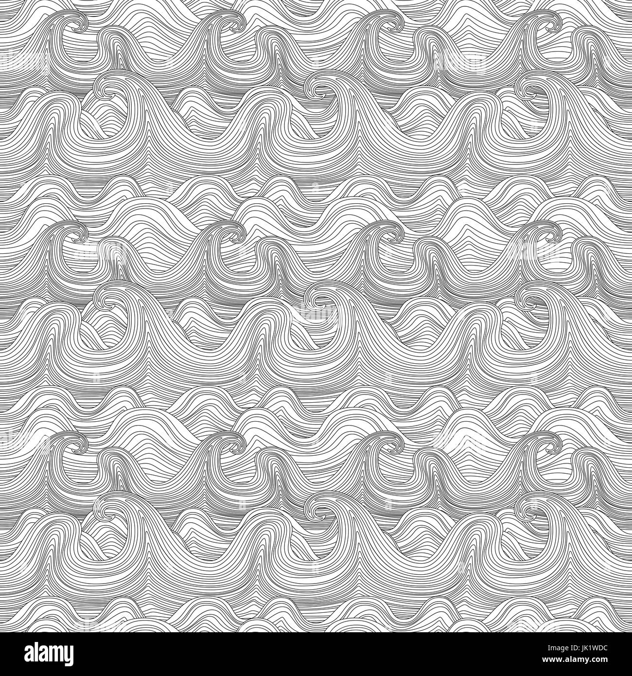 Seamless wavy pattern. Vector illustration pattern wave river vector ...