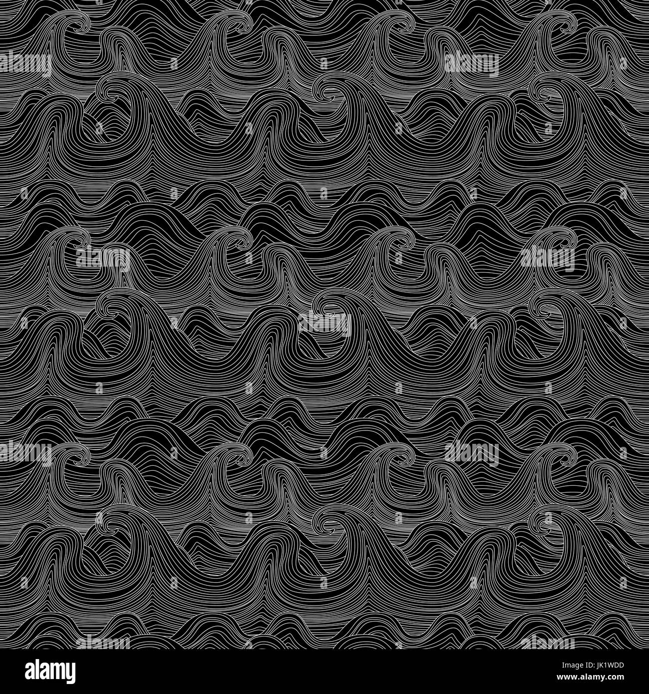 Seamless wavy pattern. Vector illustration pattern wave river vector ...