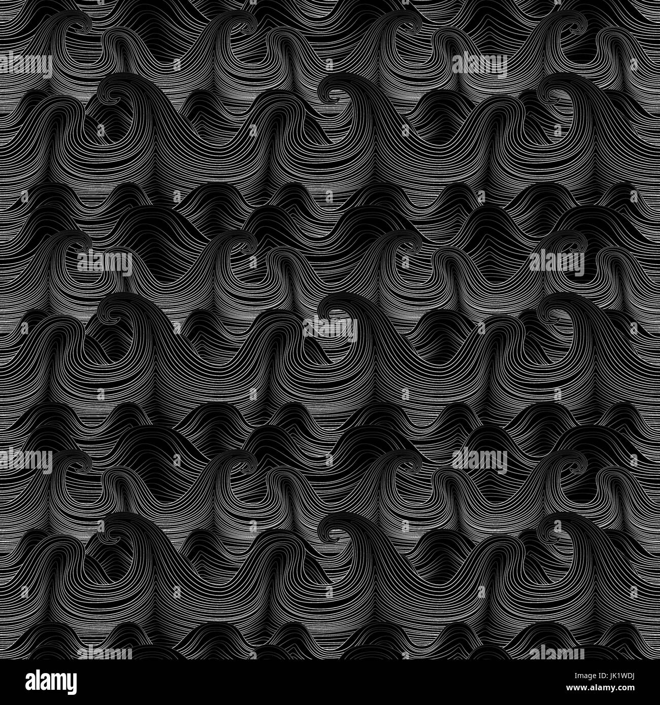 Seamless wavy pattern. Vector illustration pattern wave river vector ...