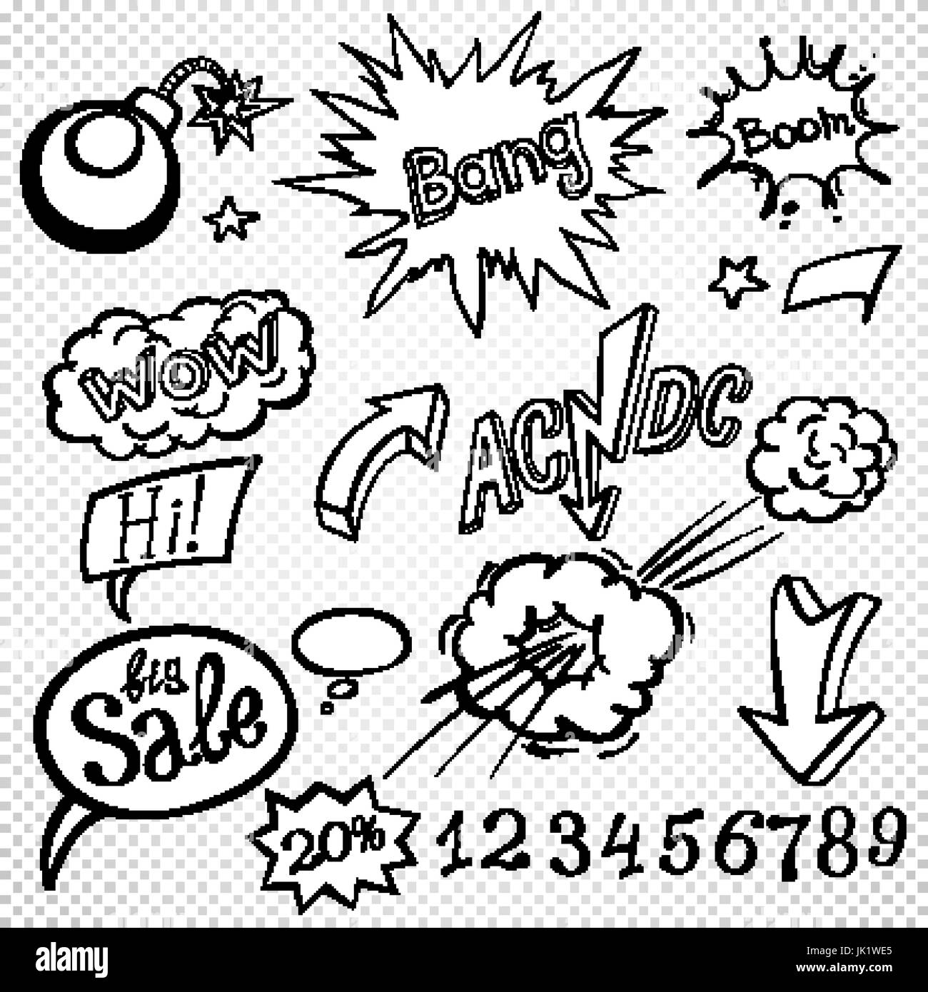 Bomb explosion comic style templates. Vector illustration wow Stock ...