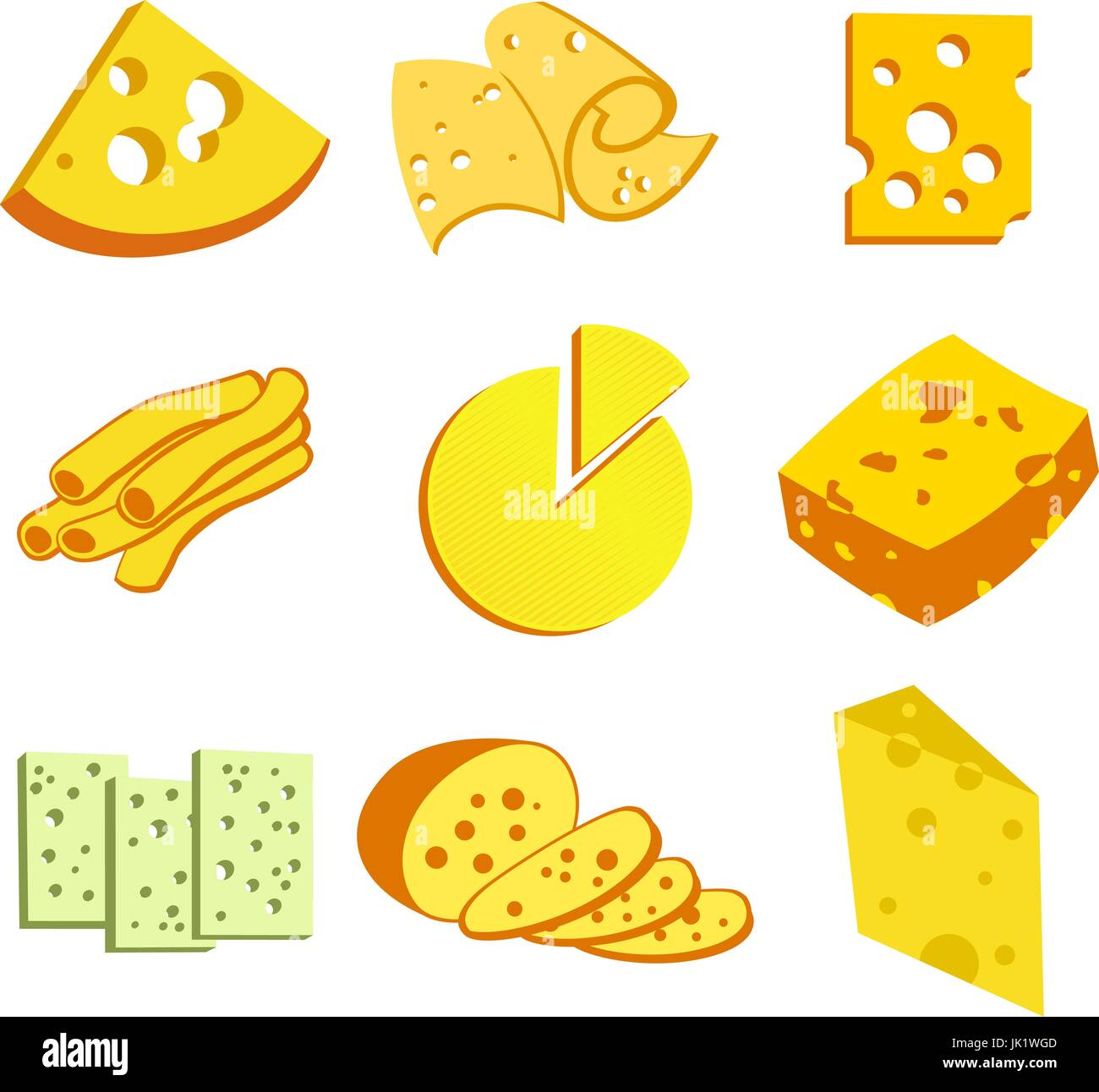 Cheddar cheese slices block Stock Vector Images - Alamy