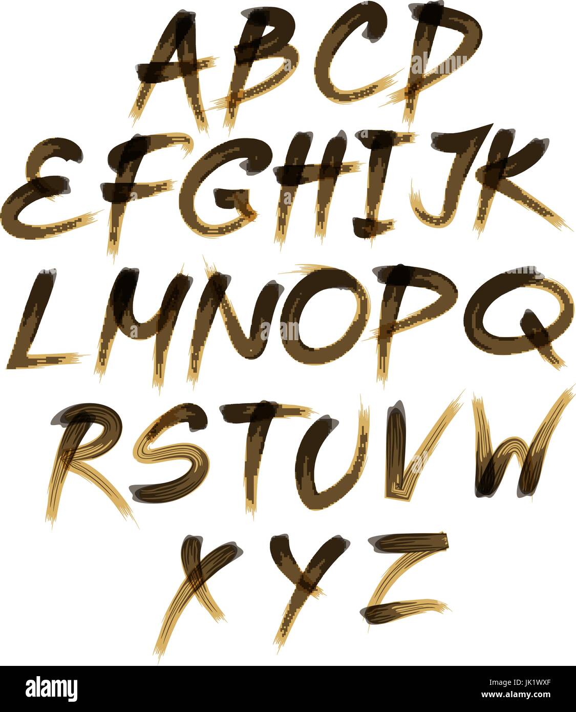 Vector alphabet. Hand drawn letters. Letters of the alphabet written ...