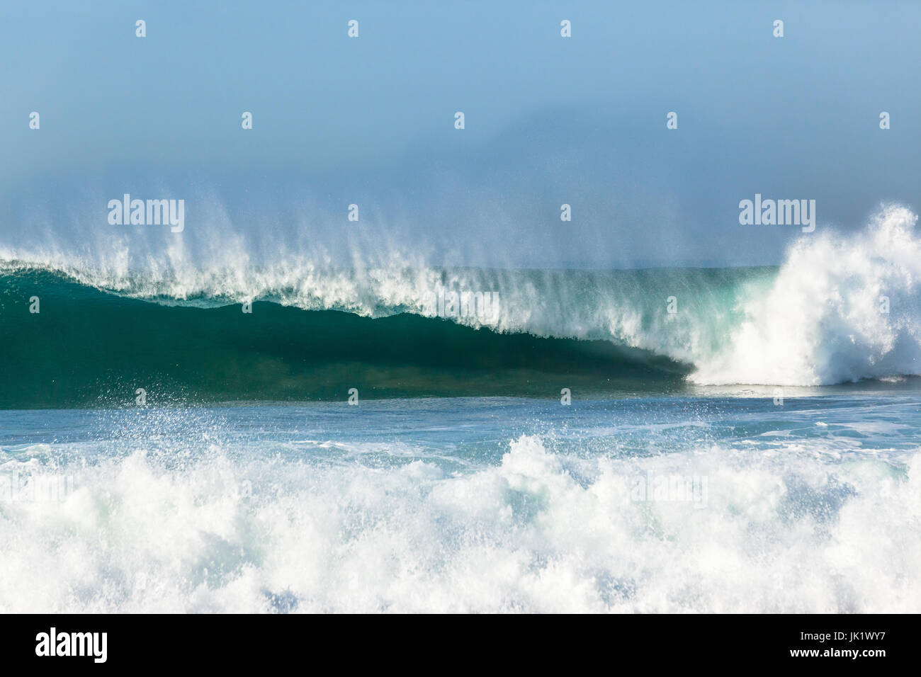 Waves crashing ocean water power closeup Stock Photo - Alamy