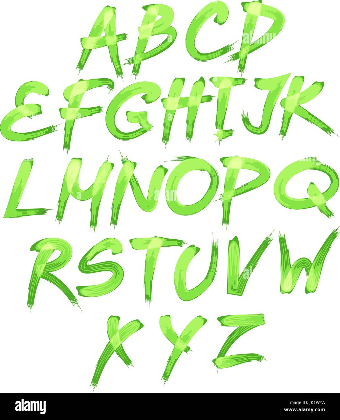Floral alphabet on green background, vector format art Stock Vector ...