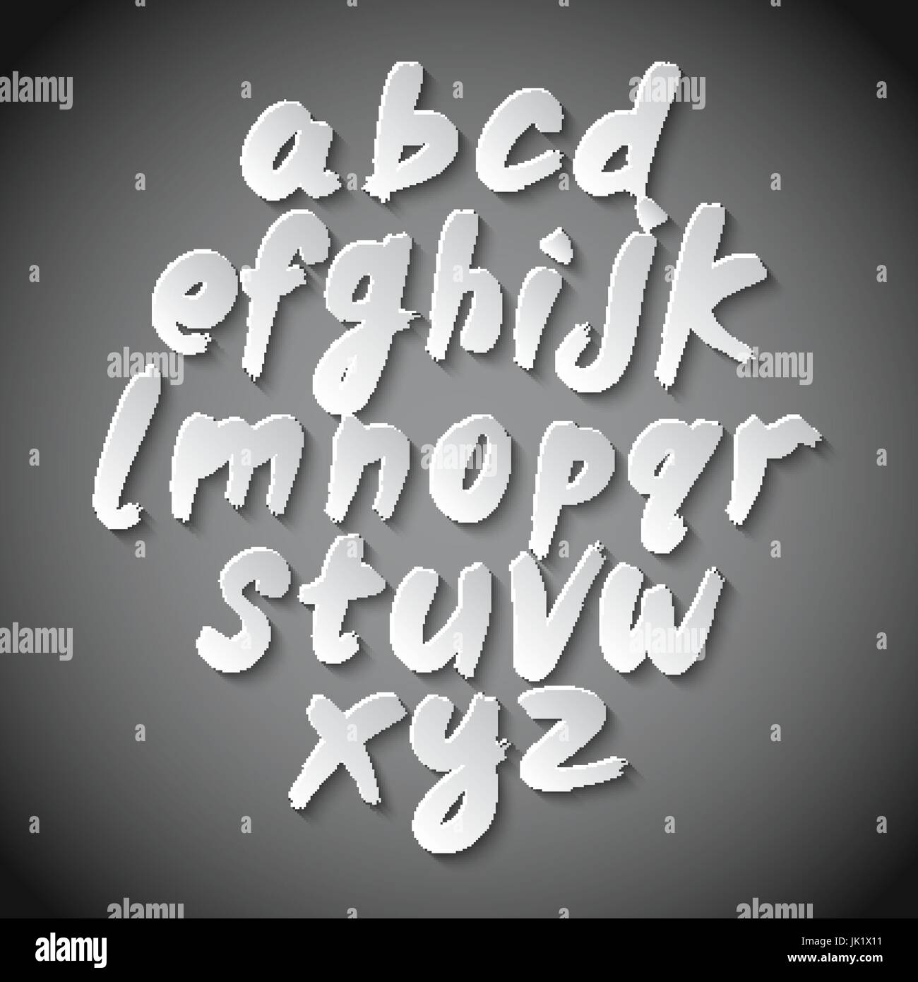 Trendy hand drawing alphabet, vector illustration. art Stock Vector ...