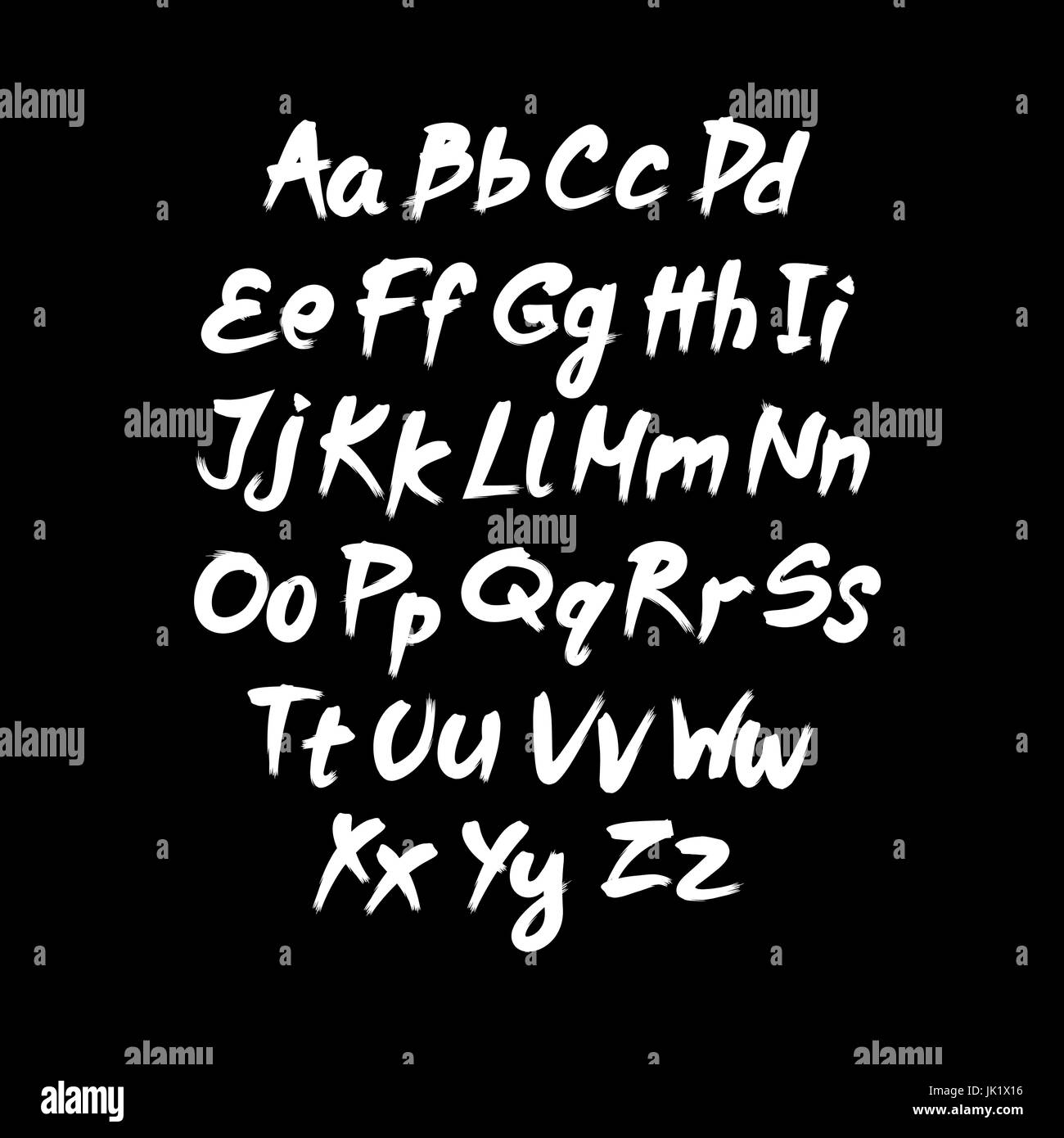 Trendy hand drawing alphabet, vector illustration. art Stock Vector ...