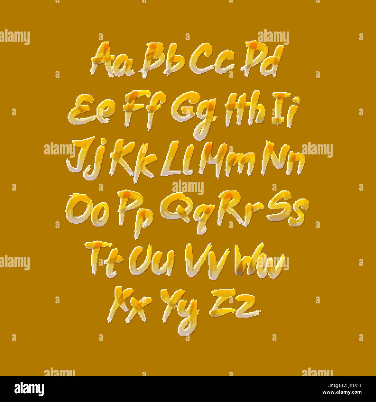 Trendy hand drawing alphabet, vector illustration. art Stock Vector ...