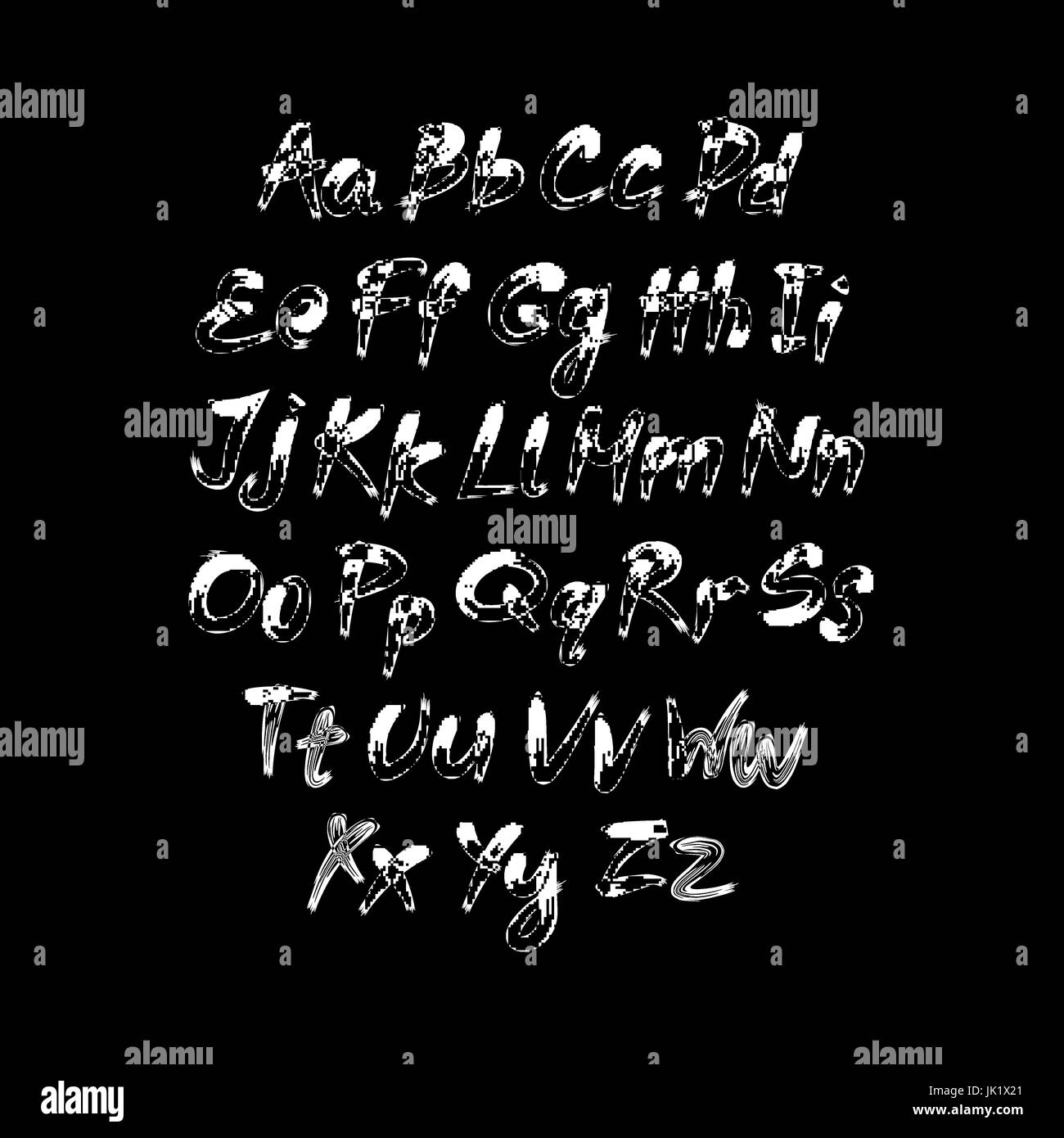 Trendy hand drawing alphabet, vector illustration. art Stock Vector ...
