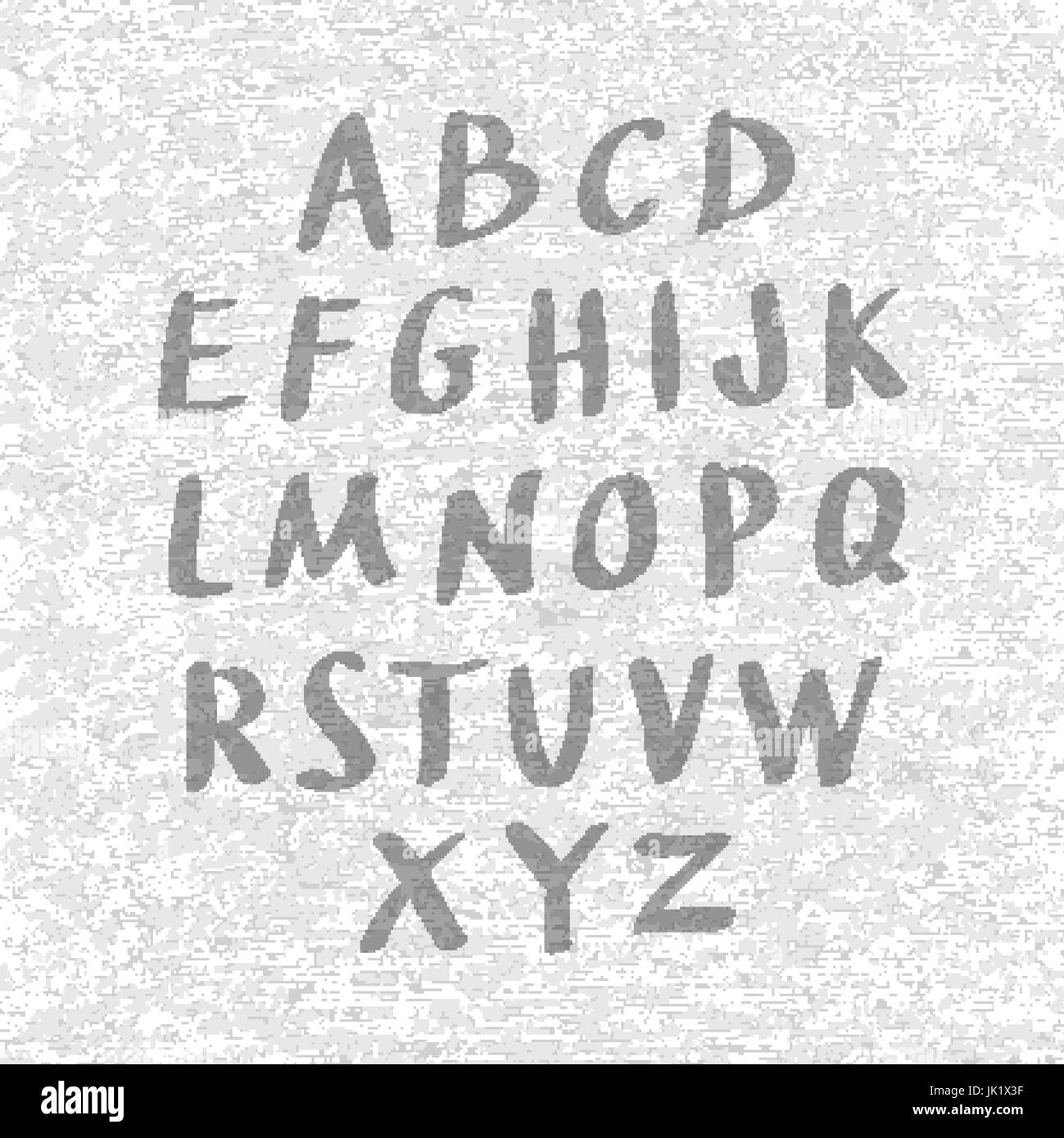 Hand drawn and sketched classic font, vector sketch style alphabet ...
