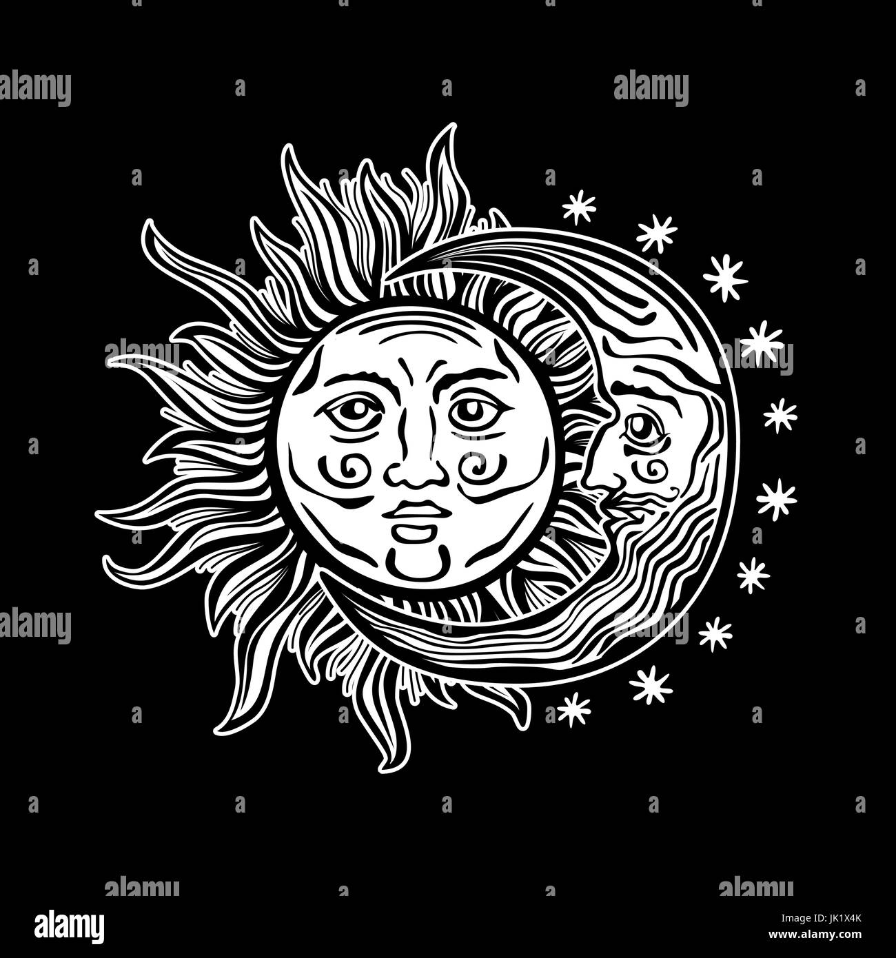 Easy Sun And Moon Drawing