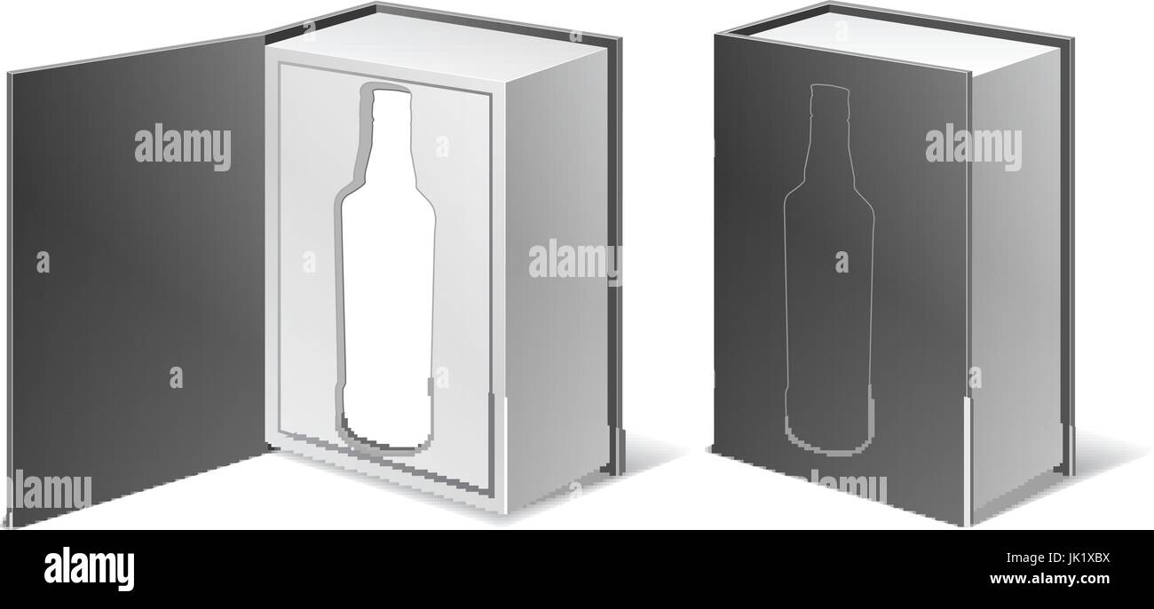 packing box for bottle set icons vector illustration isolated on white ...