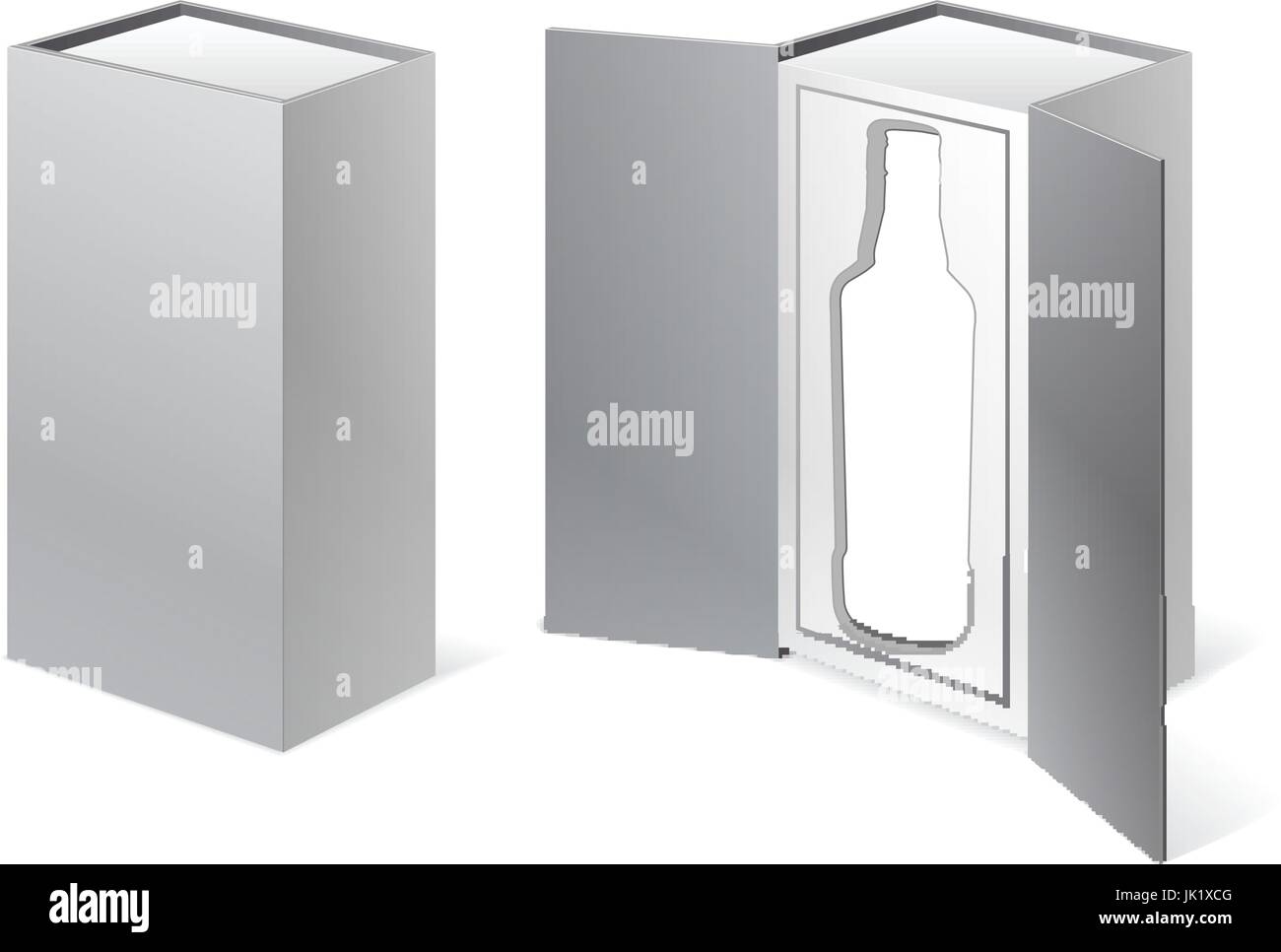 packing box for bottle set icons vector illustration isolated on white ...
