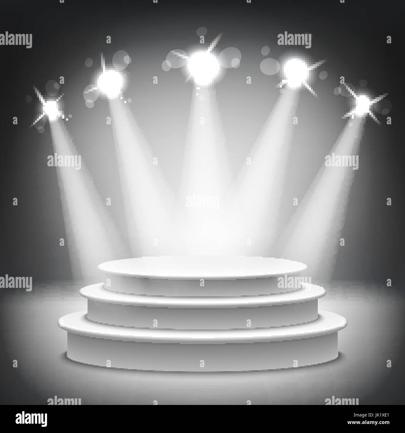 Studio with a podium and spotlights vector grey show light art Stock ...