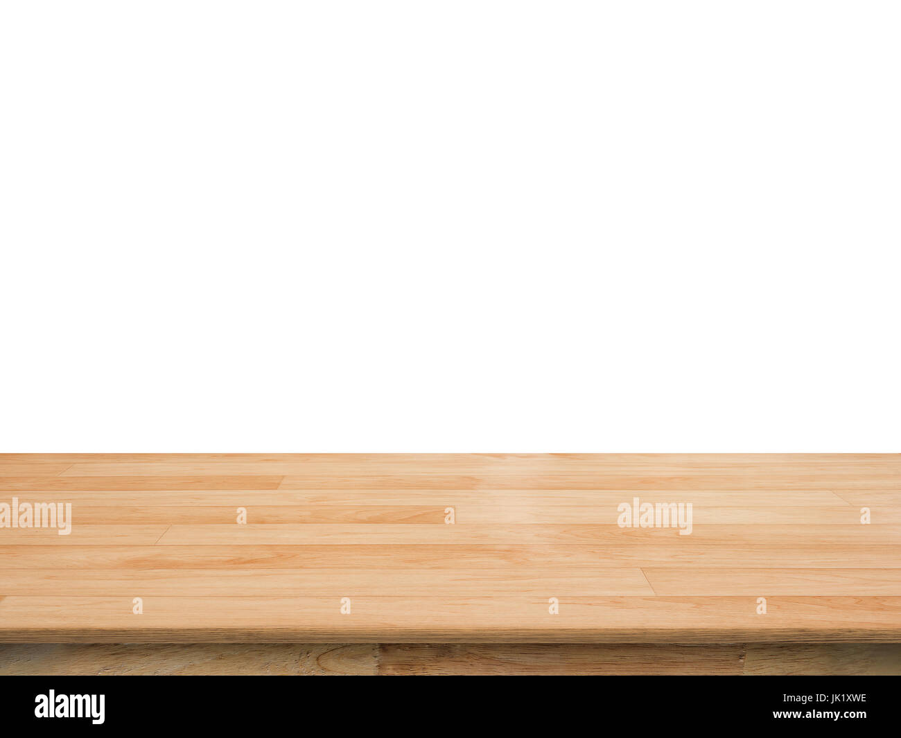 wooden counter on white background Stock Photo - Alamy