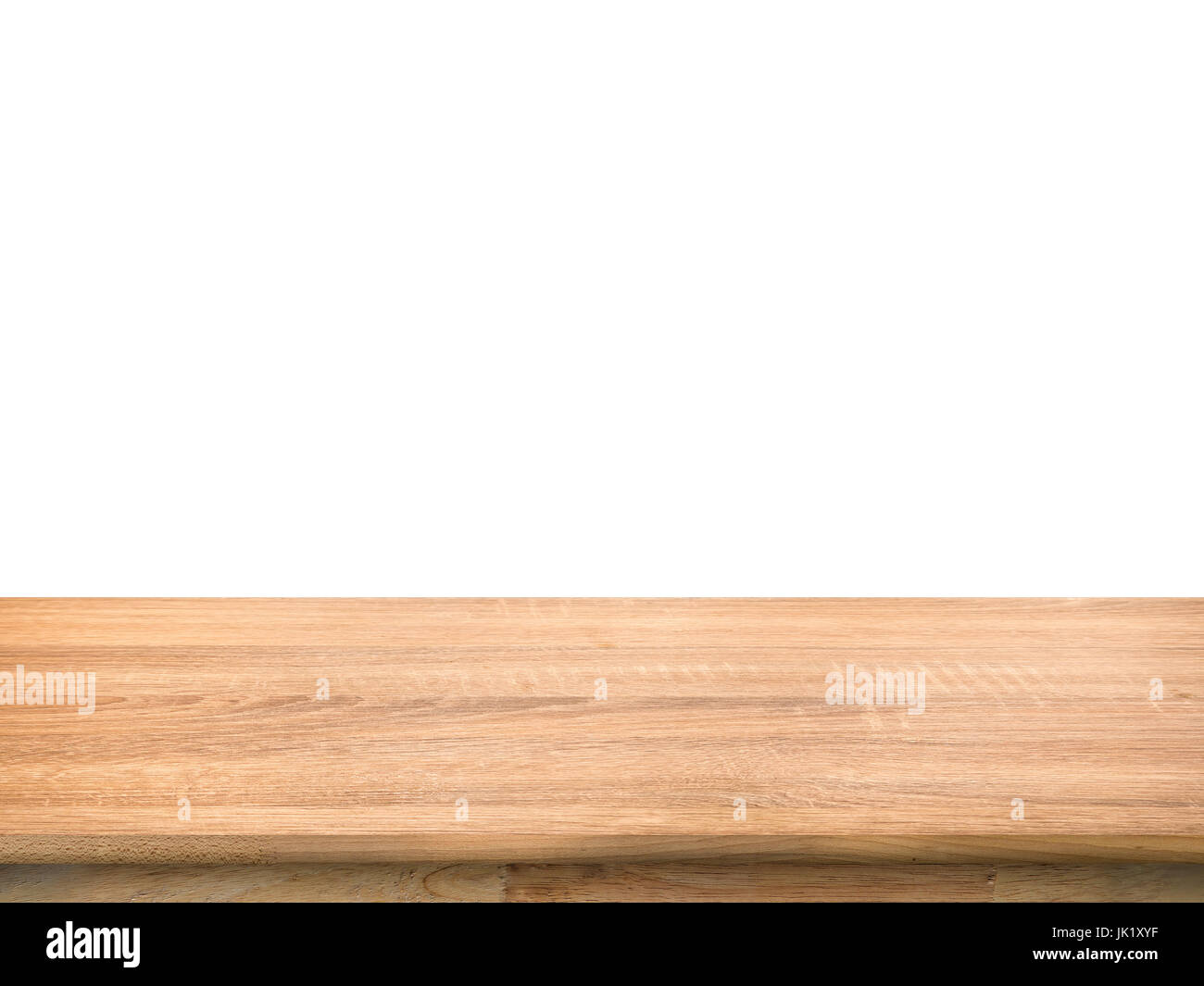 wooden counter on white background Stock Photo - Alamy