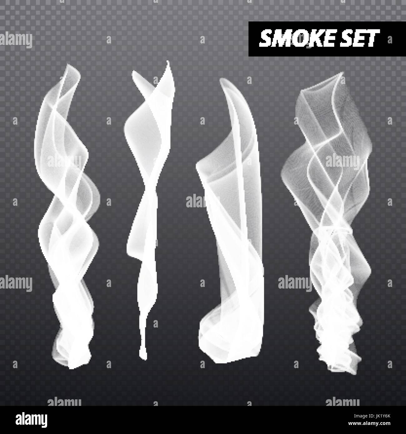 Realistic smoke design . Set of vector smoke on black background art ...
