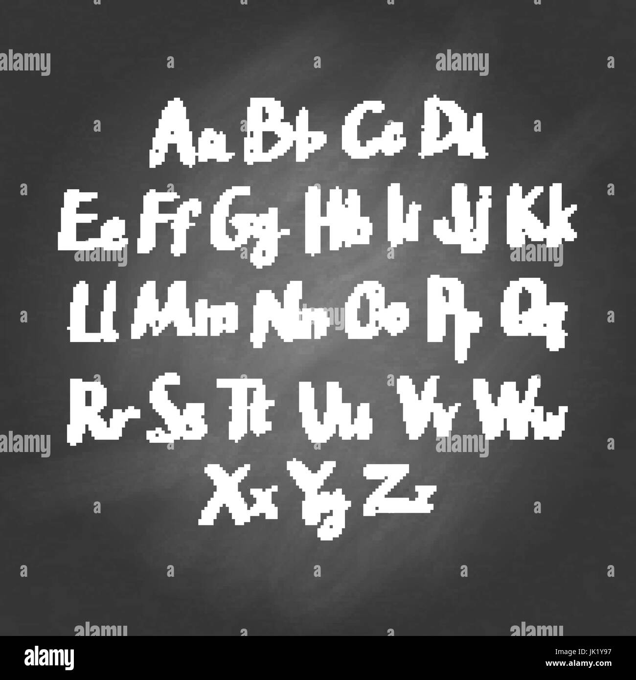 Vector illustration of chalk sketched characters on a blackboard ...