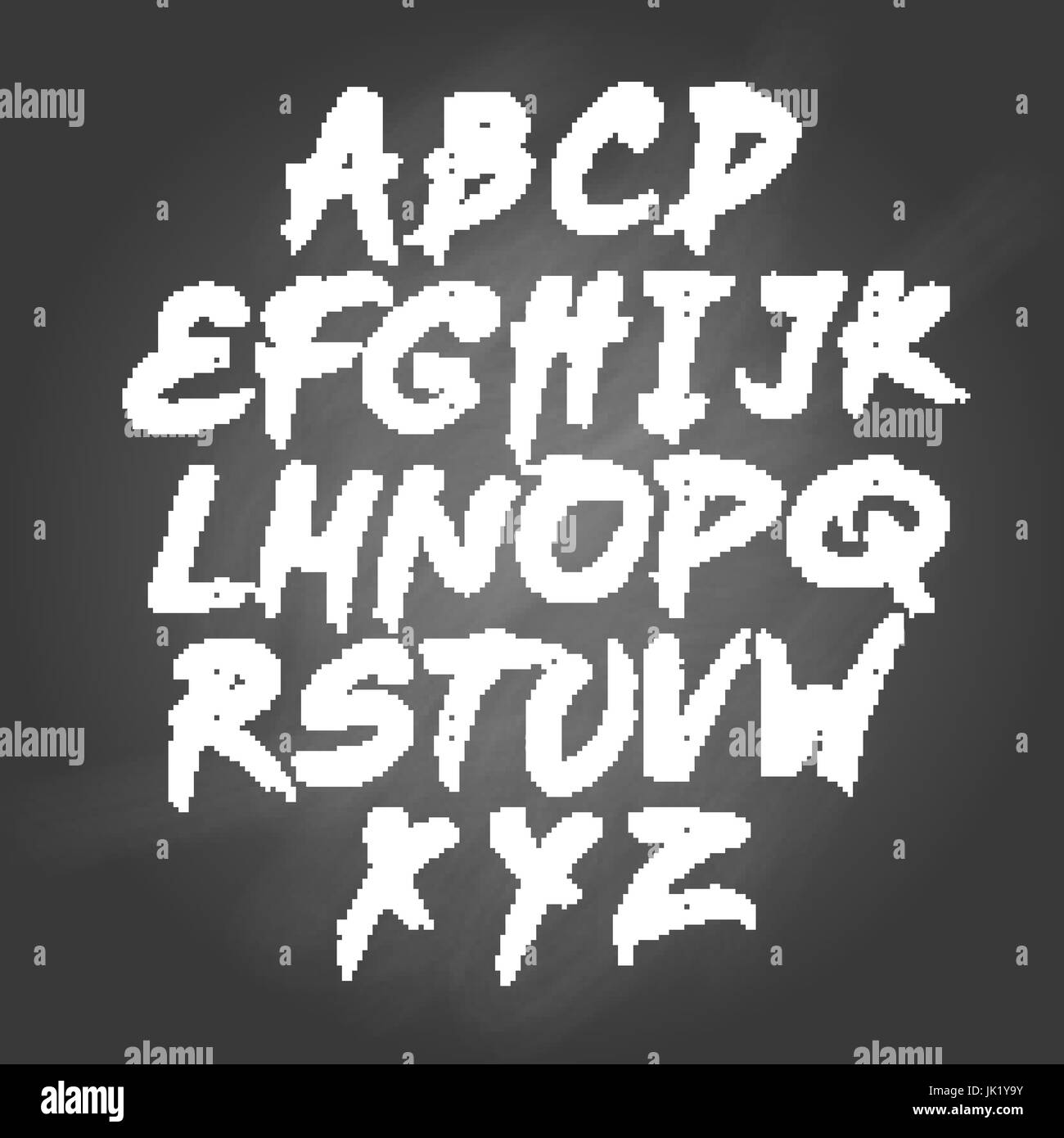 Vector illustration of chalk sketched characters on a blackboard ...