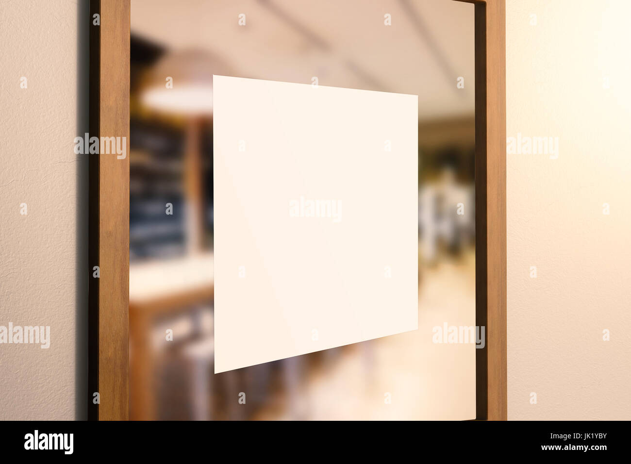 blank square sign on glass door Stock Photo - Alamy