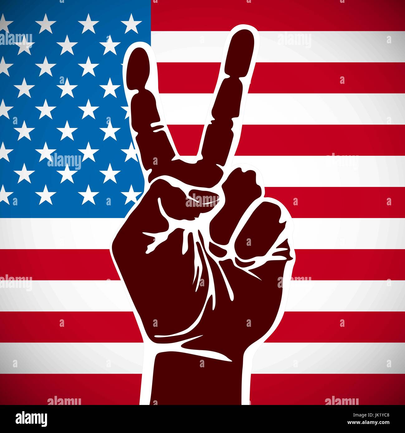 America victory finger , t-shirt graphics, vectors art Stock Vector ...