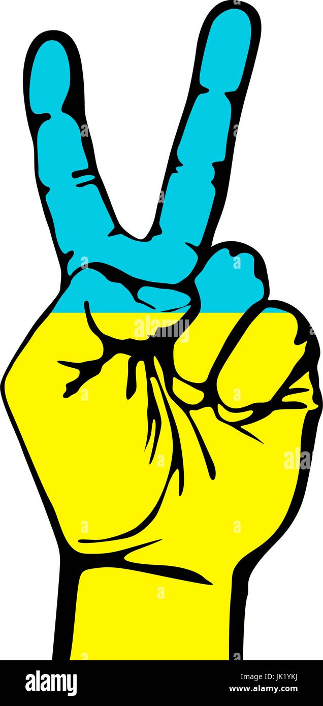 Peace Sign of the Ukrainian flag art Stock Vector Image & Art - Alamy