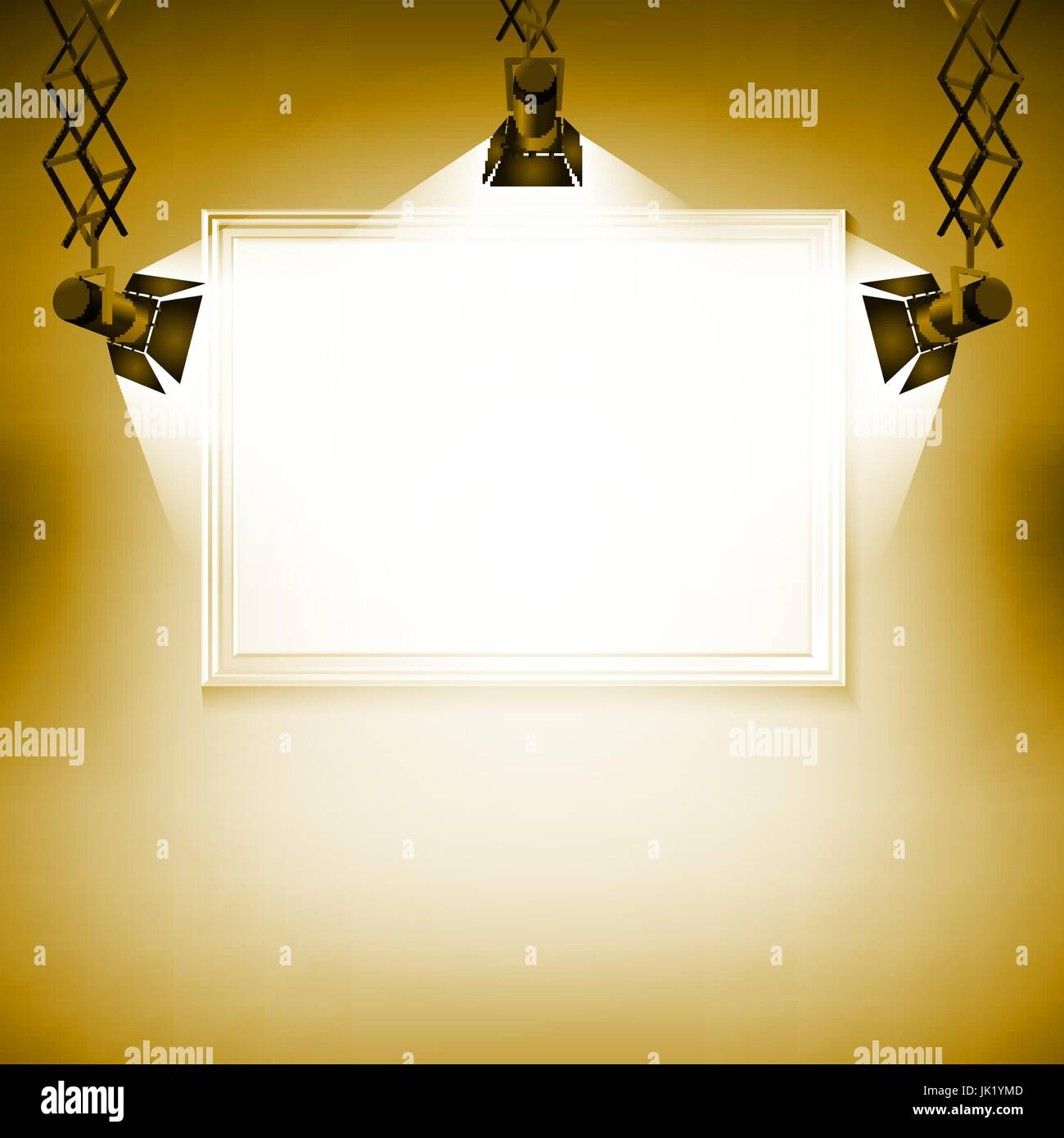 Wall with picture Vector illustration spotlight light spot frame ...