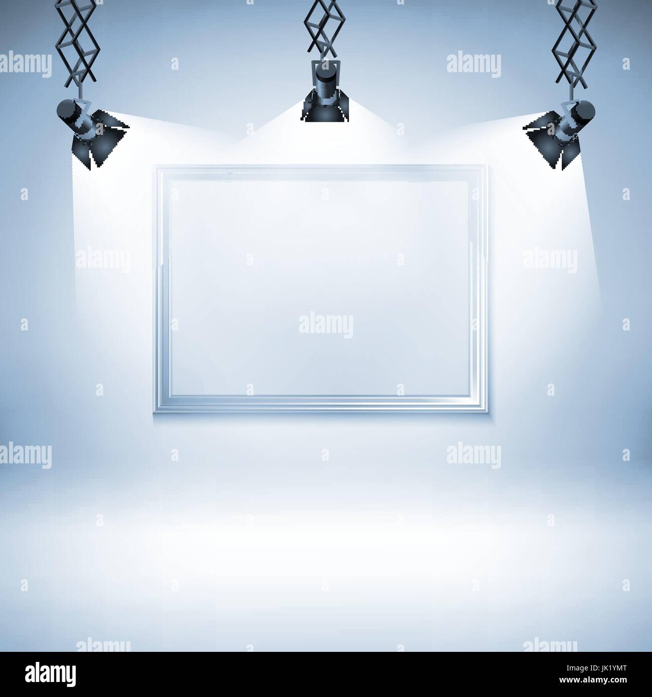 Wall with picture Vector illustration spotlight light spot frame ...