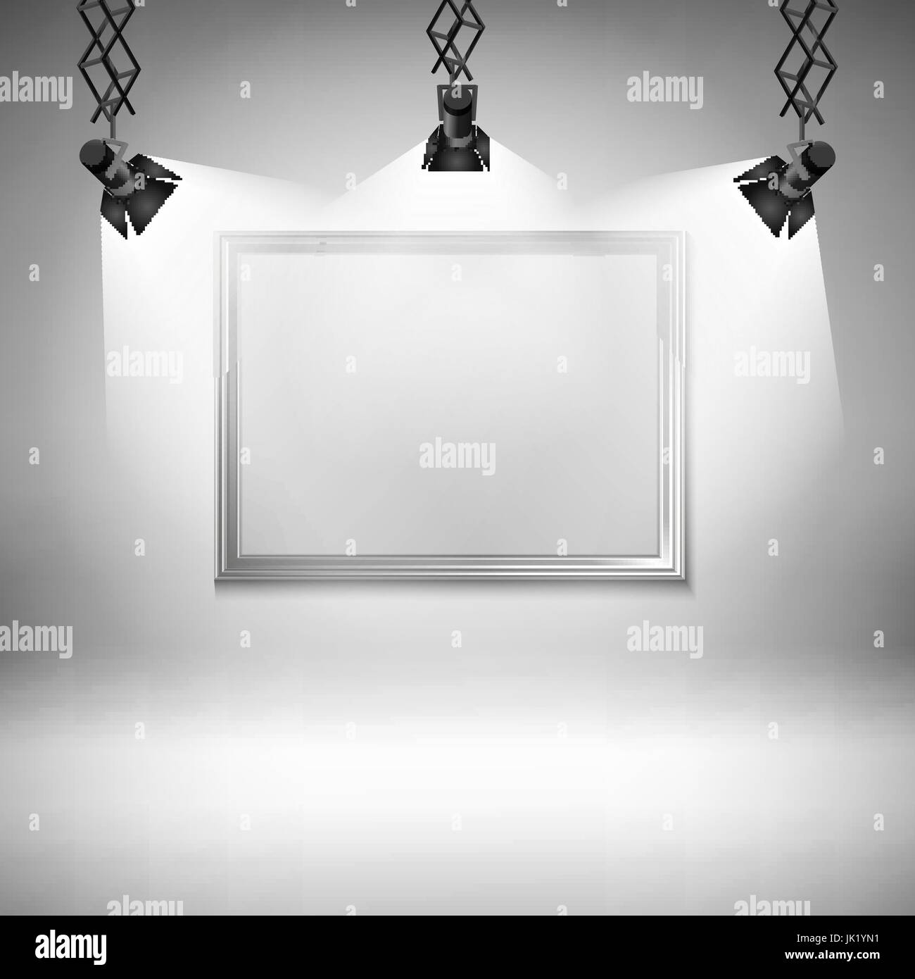 Wall with picture Vector illustration spotlight light spot frame ...
