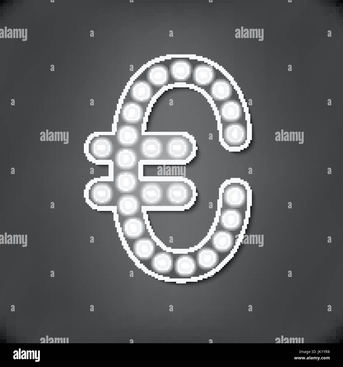 vector reflector light euro symbol art spot flash icon Stock Vector ...