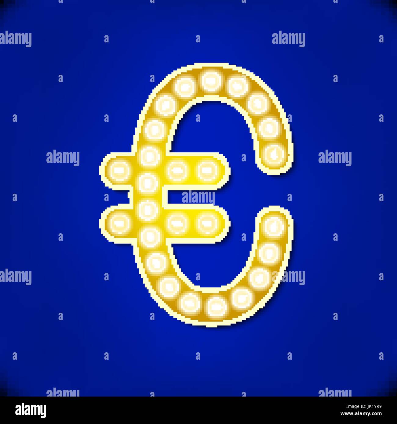 Glowing light bulb euro symbol Stock Vector Images - Alamy