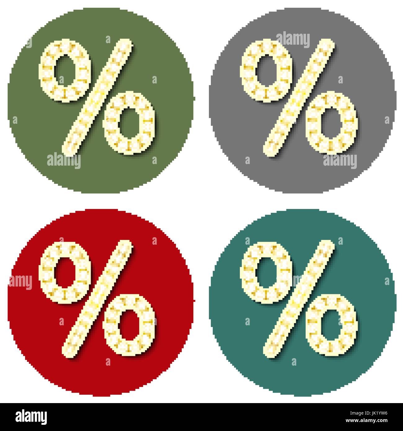 Volume icons symbol Percent sign . Colorful modern Style. art Stock ...