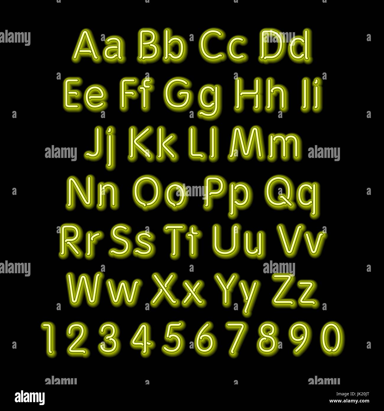 Neon glow alphabet. Vector design party retro 3d art neon font Stock ...