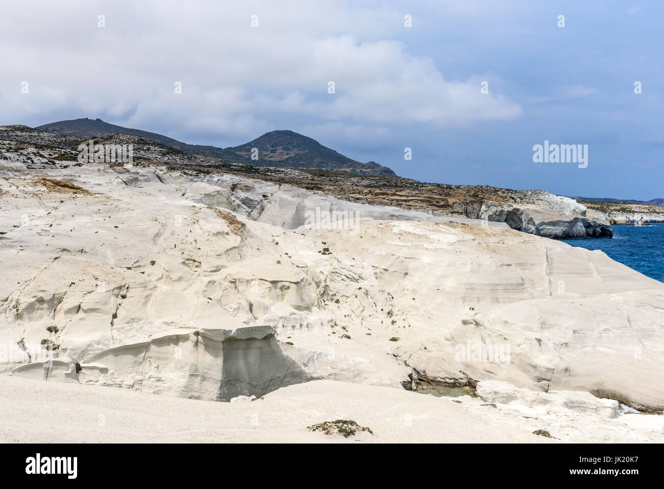 Beautiful volcanic beach with rocks in Sarakiniko on Milos island ...