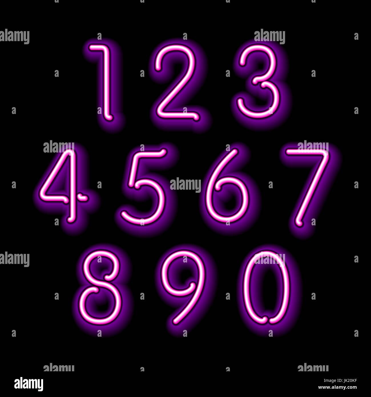 Numerical figures in sparkling neon colors art Stock Vector Image & Art ...