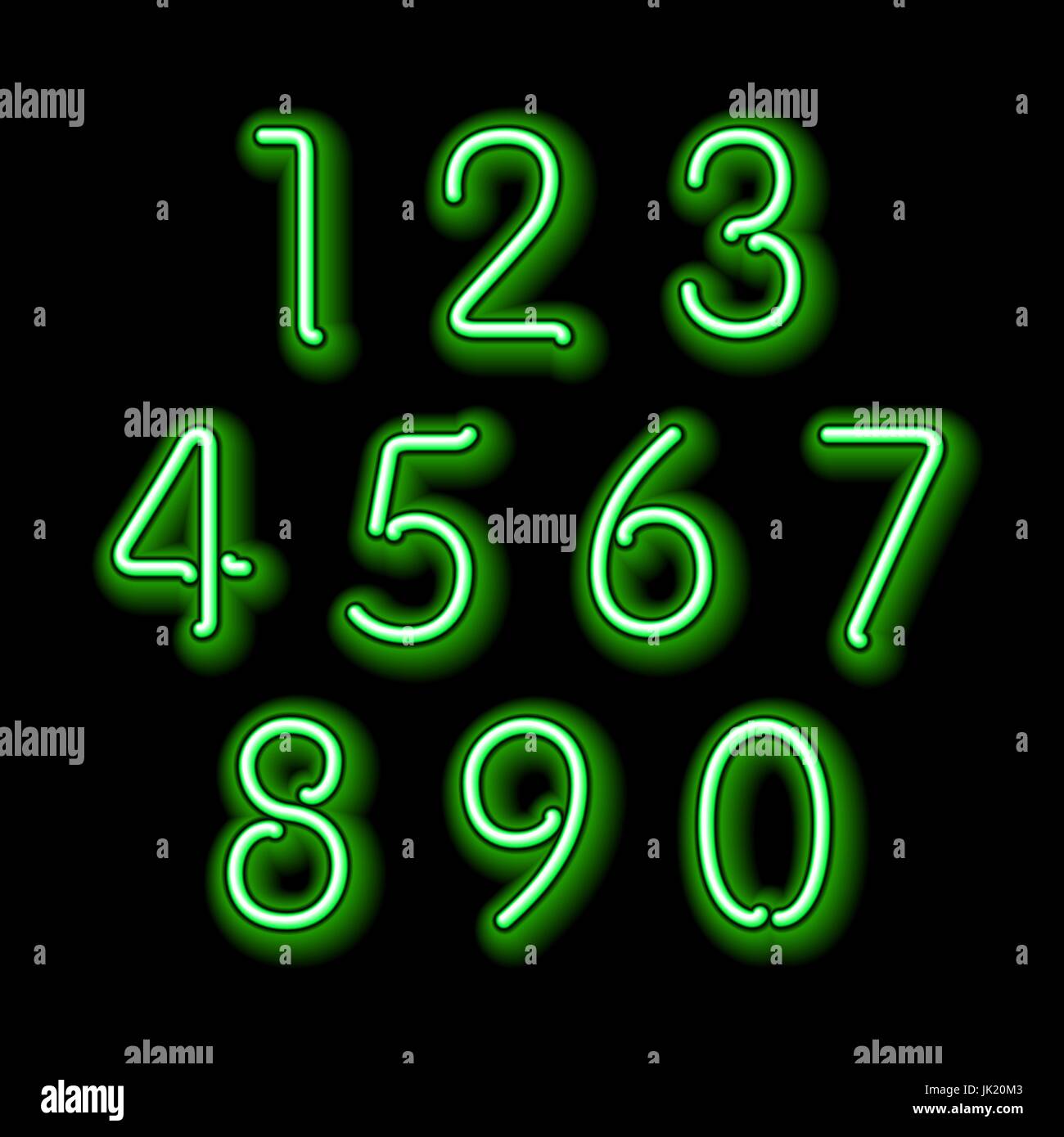 Numerical figures in sparkling neon colors art Stock Vector Image & Art ...