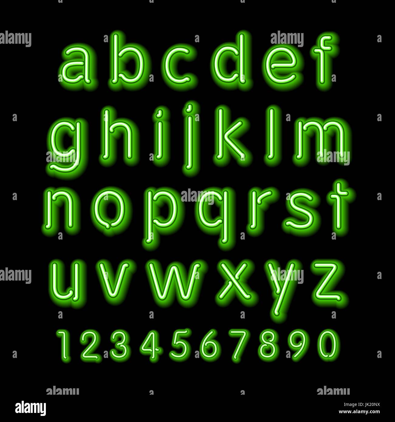 Neon glow alphabet. Vector design party retro 3d art neon font Stock ...