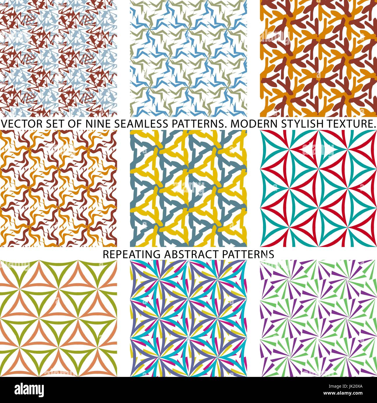 Set Of Nine Textured Natural Seamless Patterns Backgrounds art Stock ...