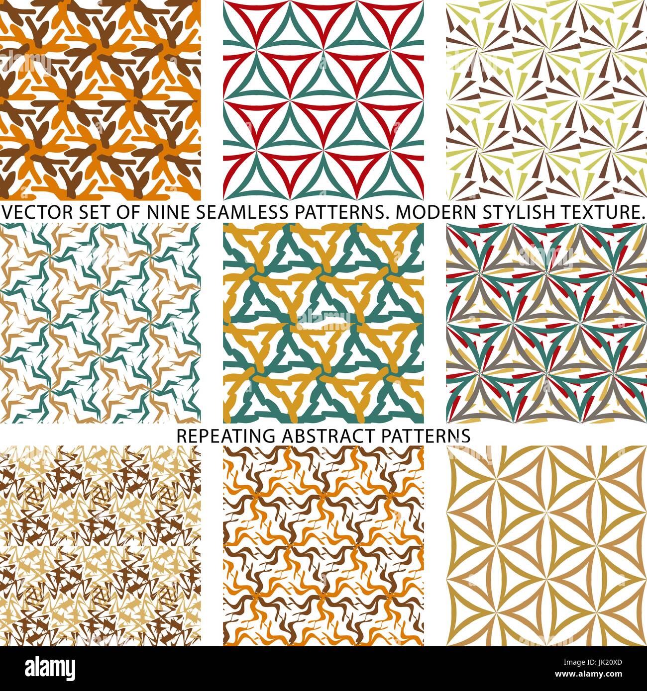 Set Of Nine Textured Natural Seamless Patterns Backgrounds art Stock ...