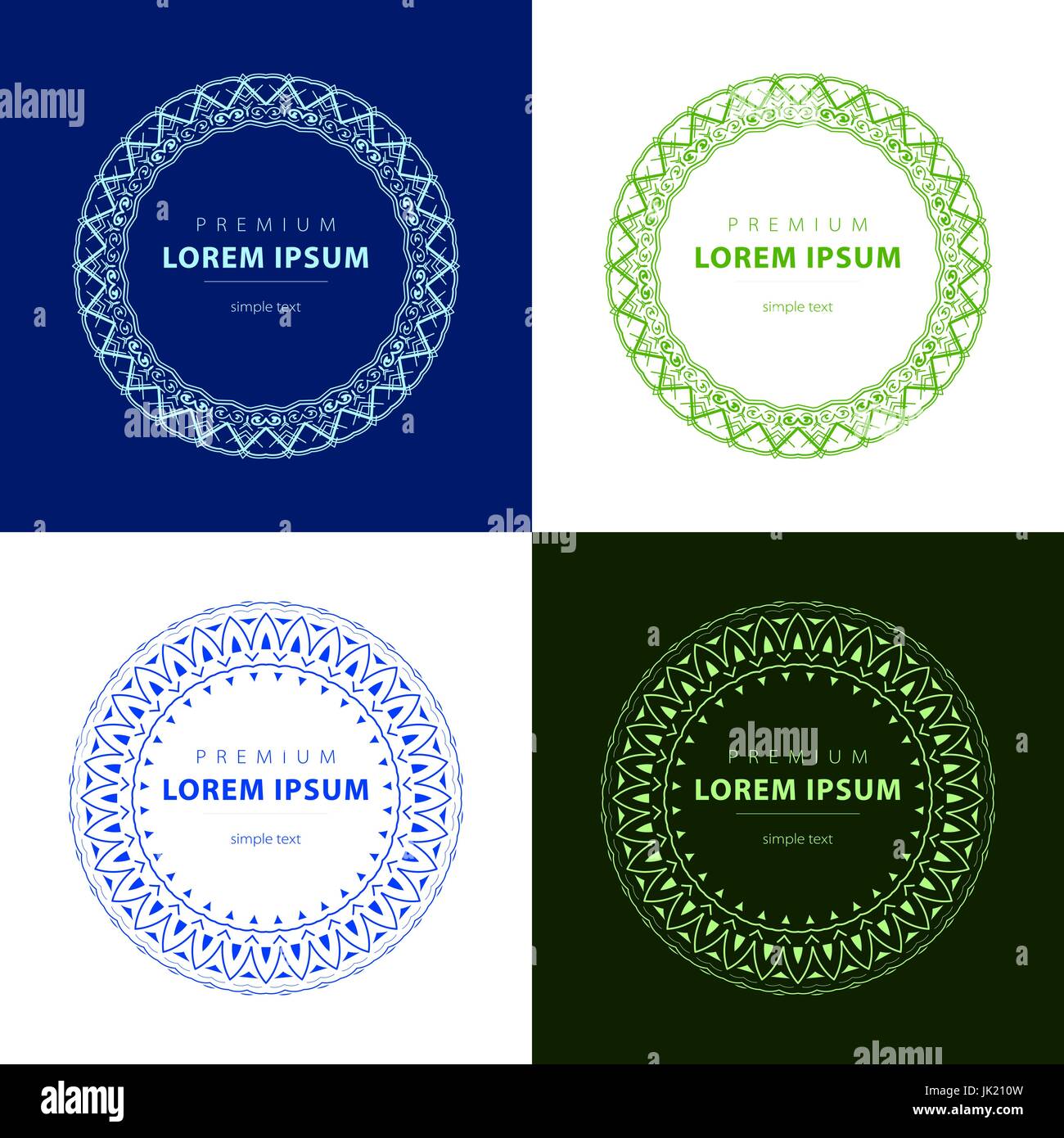 Vector set of abstract frames and logo templates in line style ...