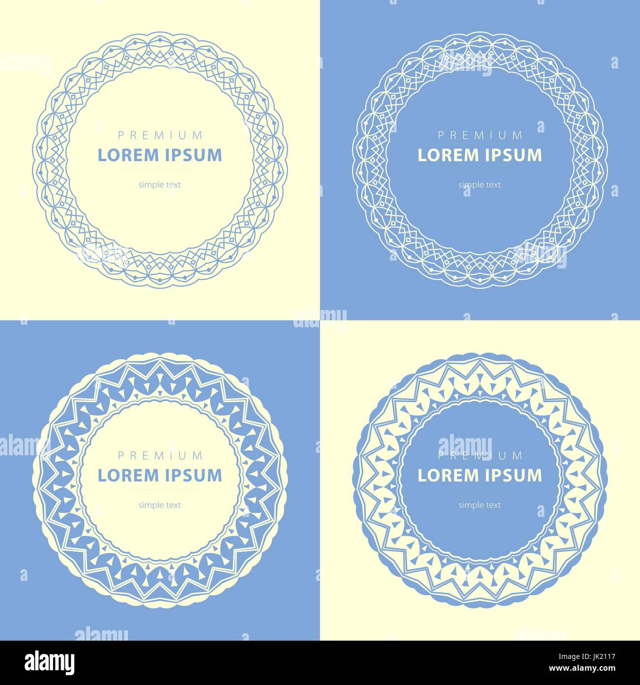 Vector set of abstract frames and logo templates in line style ...